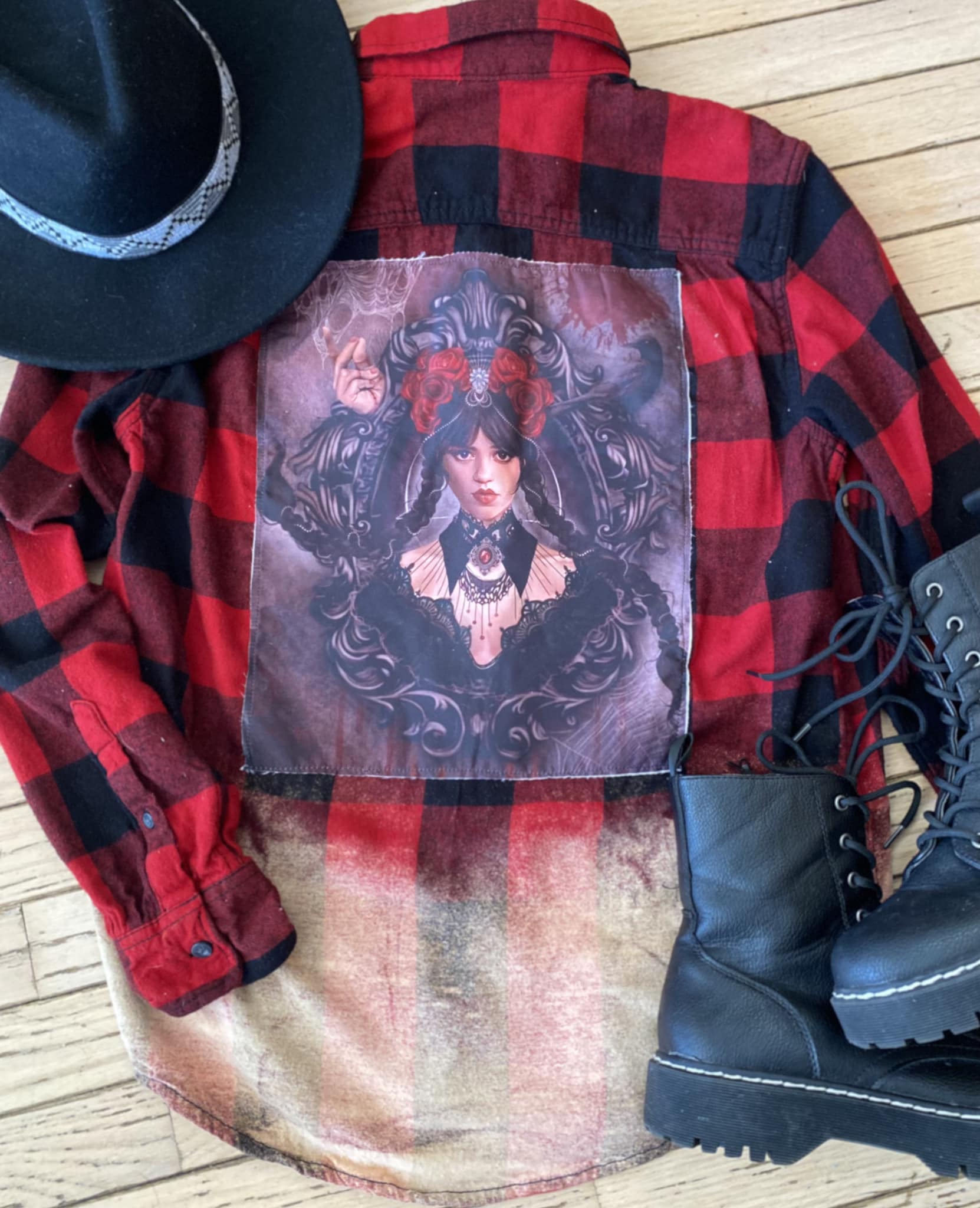 Wednesday acid washed flannel – LadybugTutus